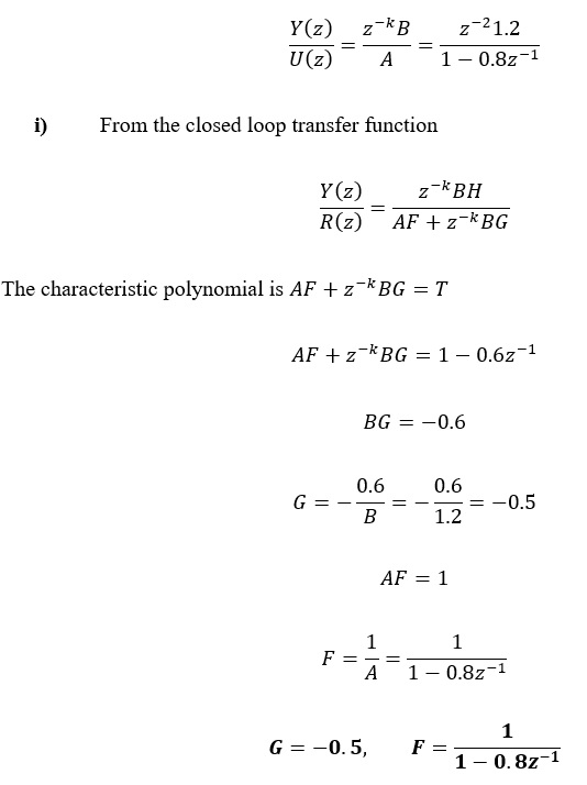 Digital Control Assessment Answers