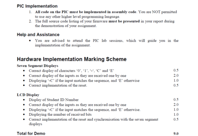 Binary Code Recognition Electronics Engineering Assignment Question