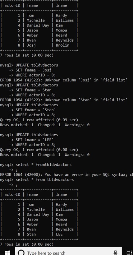 SQL Statement Task Assessment Answers