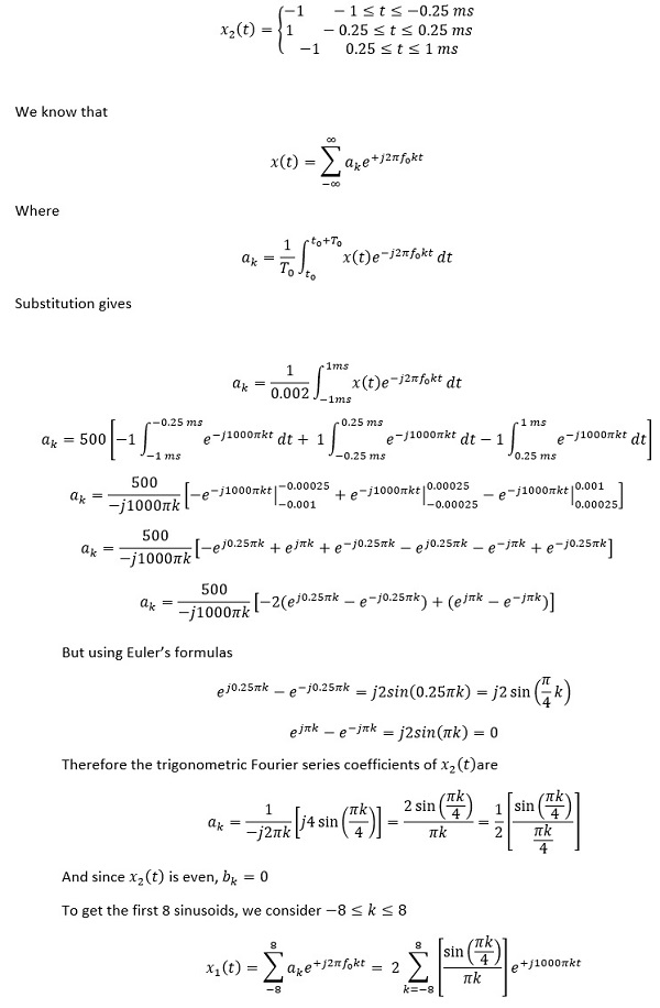 systems and signals square wave Assessment Answers